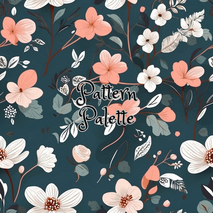 Midnight Floral Dance Seamless Pattern, Cute Fabric Pattern, Digital ...