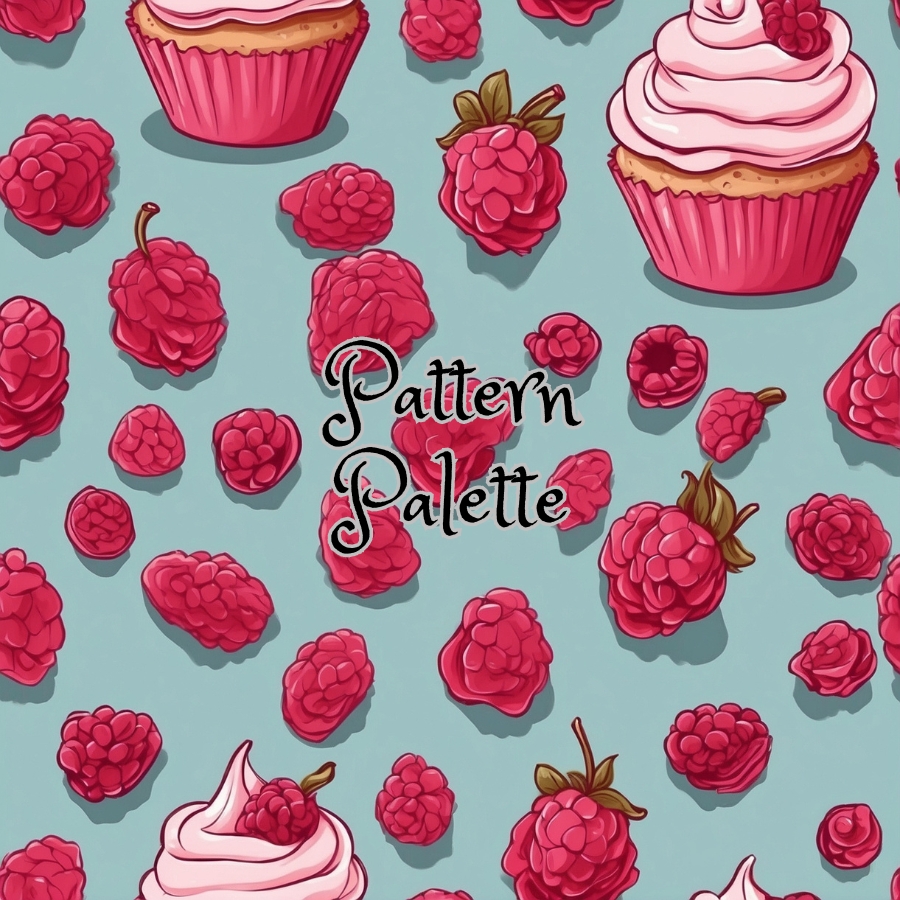 Raspberry Delight Seamless Pattern, Fabric Pattern, Digital Pattern ...